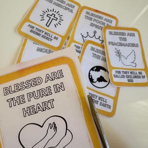 The Beatitudes of Jesus Coloring Flash Card,bible Story Activity, Bible ...