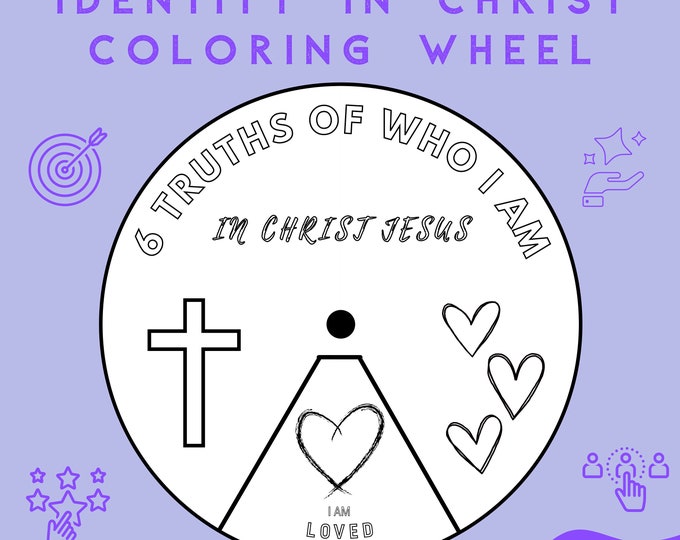 Printable Identity in Christ Coloring Wheel/ Printable Bible Activity ...
