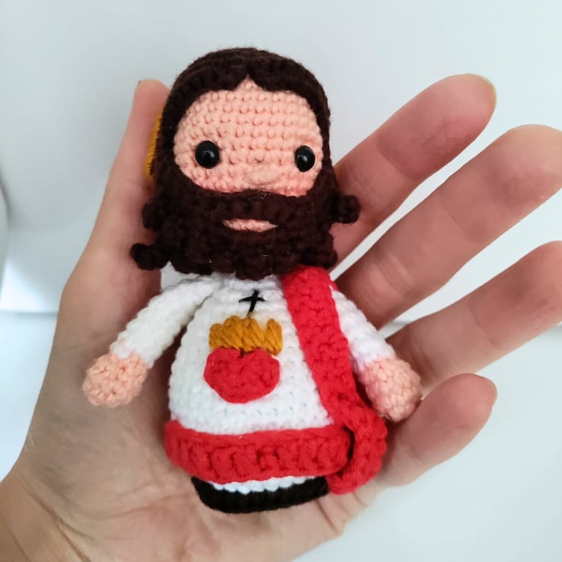 PATTERN: the Sacred Heart of Jesus Amigurumi, Jesus Crochet Pattern ...