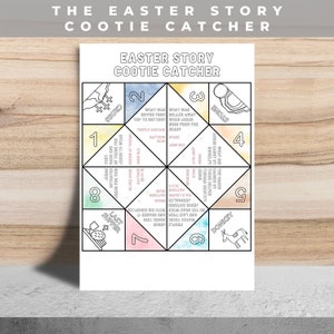 The Easter Story Cootie Catcher, Printable Sunday School Bible Activity ...
