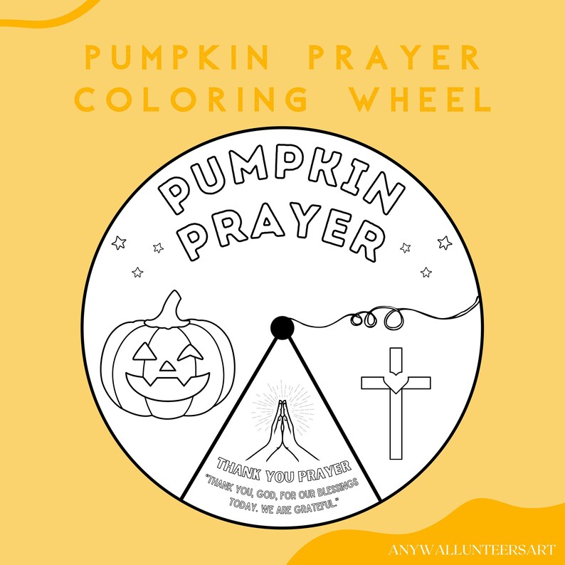Pumpkin Prayer Coloring Wheel for Kids,christian Fall Craft,printable ...