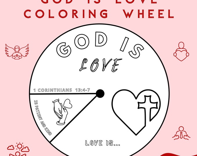 Preschool Sunday School Coloring Wheel, Printable Scripture Bible ...