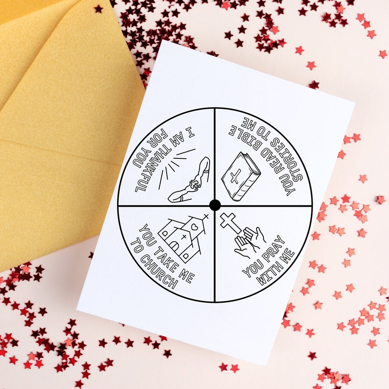 Father's Day Coloring Wheel, Printable Sunday School Lesson, Christian ...