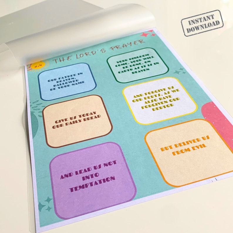 The Lord's Prayer Bible Verse Sunday School Activity, the Lord's Prayer ...