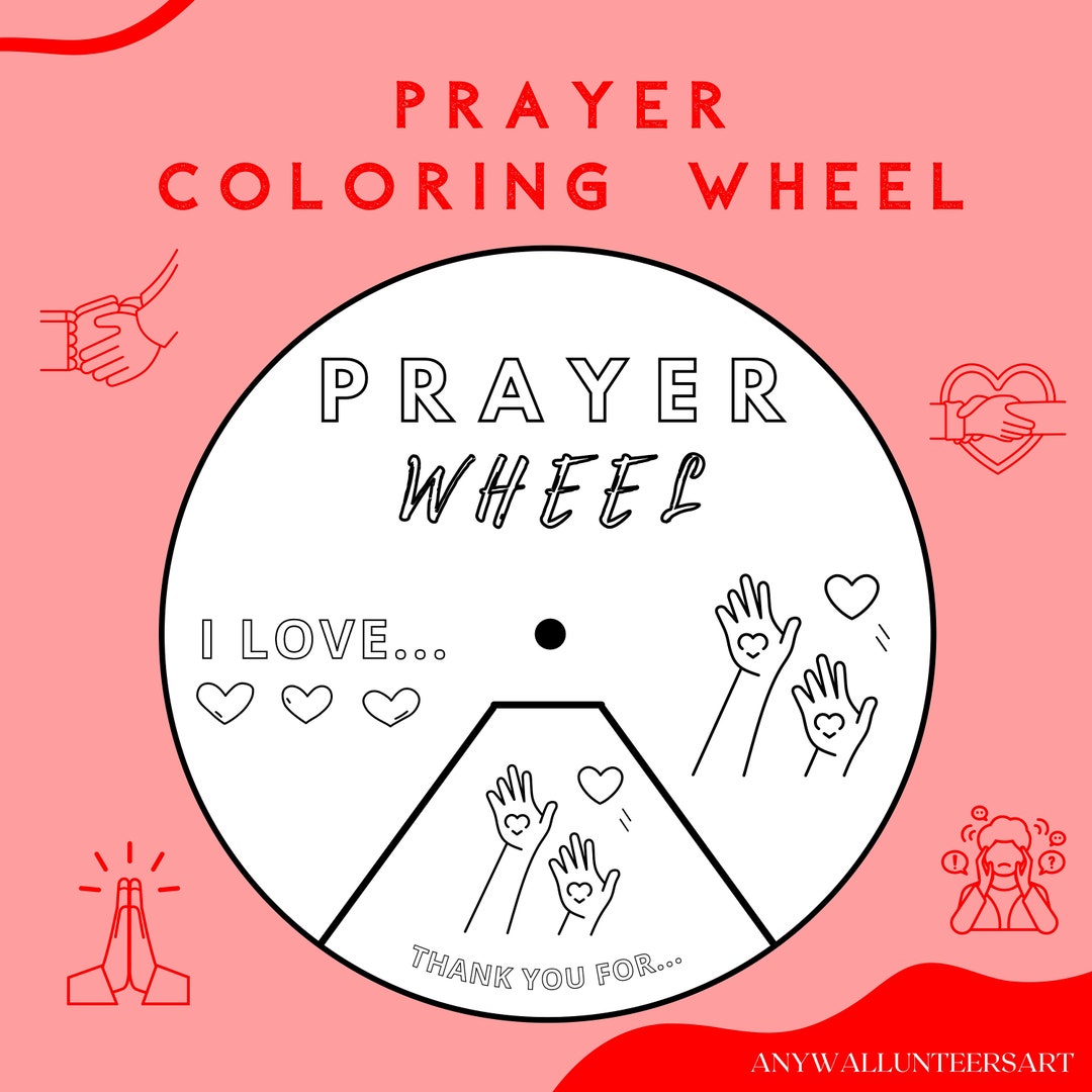 Printable Prayer Wheel for Kids, Bible Coloring Page Learning Sheet ...