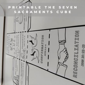The Seven Sacraments Cube, Bible Coloring Page Learning Sheet ...