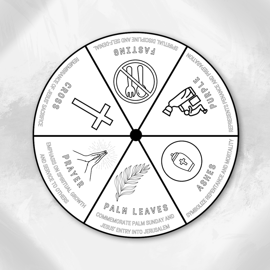 The Symbols of Lent Coloring Wheel, Printable Sunday School Lesson ...