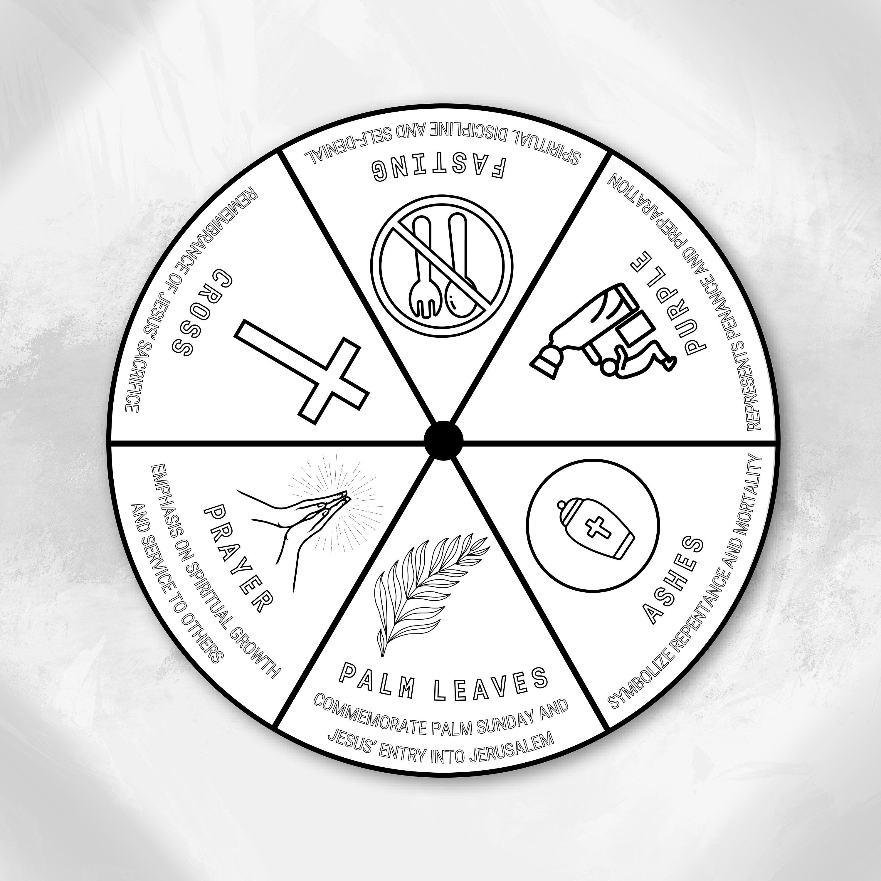The Symbols of Lent Coloring Wheel, Printable Sunday School Lesson ...