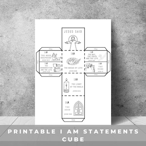 I Am Statements of Jesus Coloring Cube, Printable Sunday School Lesson ...