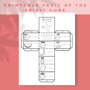 Printable Fruit of the Spirit Cube for Kids, Bible Coloring Page ...