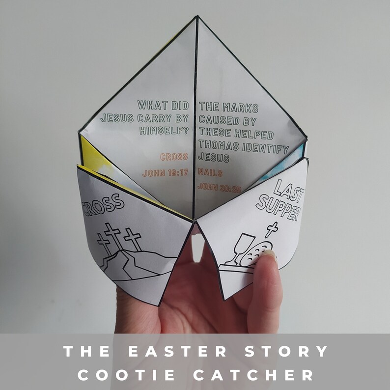 The Easter Story Cootie Catcher, Printable Sunday School Bible Activity ...