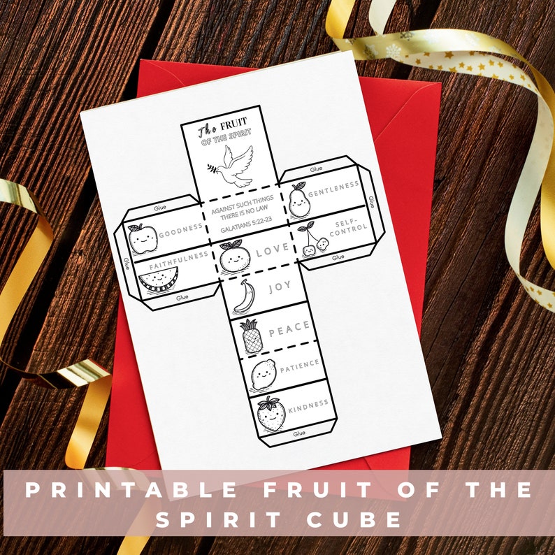 Printable Fruit of the Spirit Cube for Kids, Bible Coloring Page ...