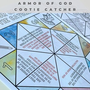 Armor of God Cootie Catcher Sunday School Bible Activity,armor of God ...
