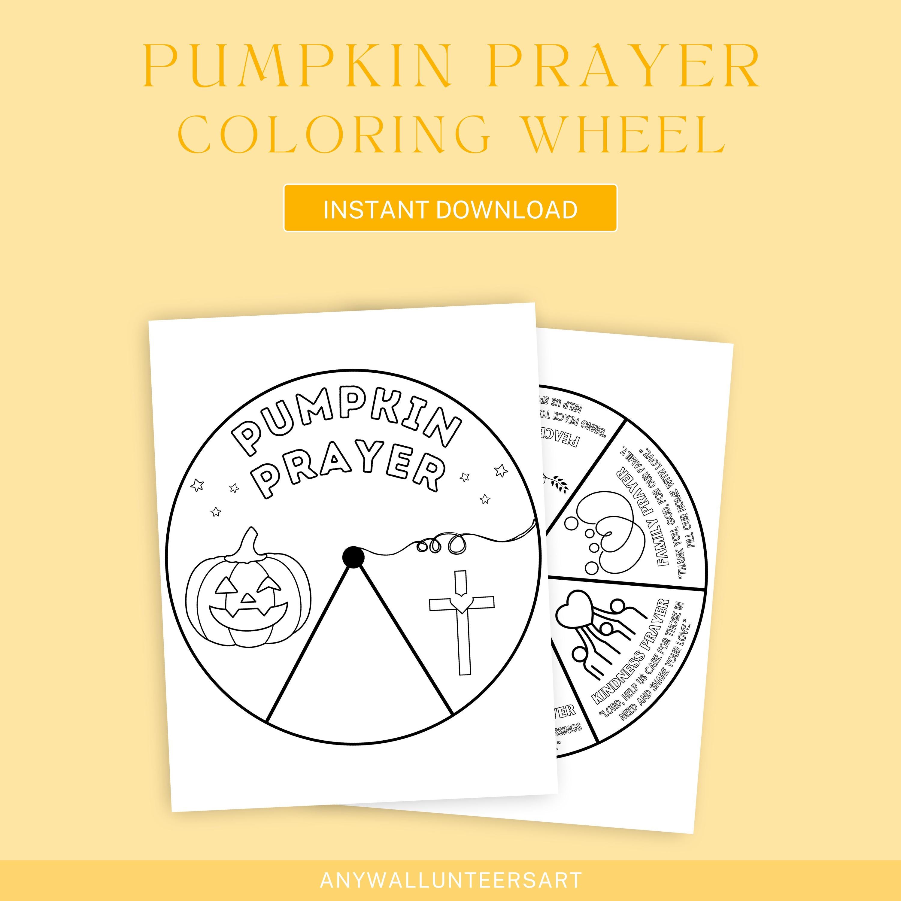 Pumpkin Prayer Coloring Wheel for Kids,christian Fall Craft,printable ...