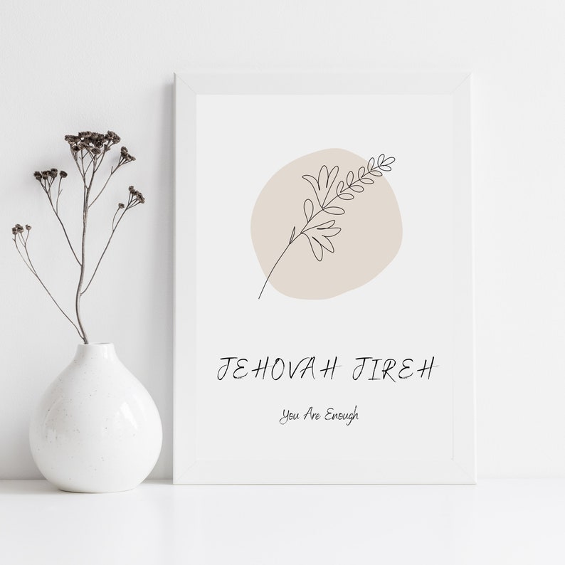 Jehovah Jireh You Are Enough Printable Wall Art, Modern Minimalist Home ...