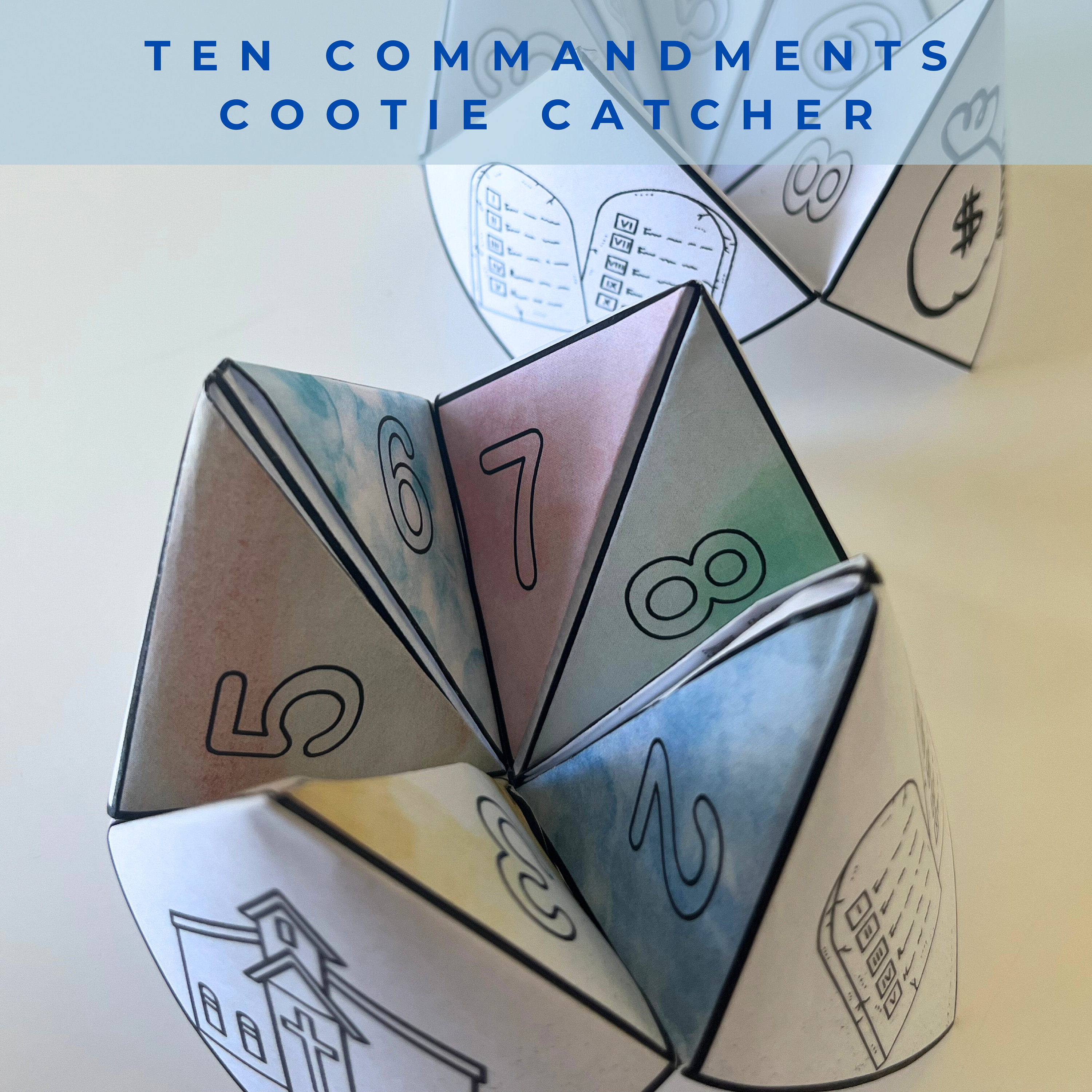Ten Commandments Cootie Catcher Sunday School Bible Activity,ten ...