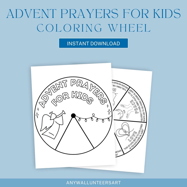 Advent Prayers for Kids Coloring Wheel,sunday School Craft, Bible ...