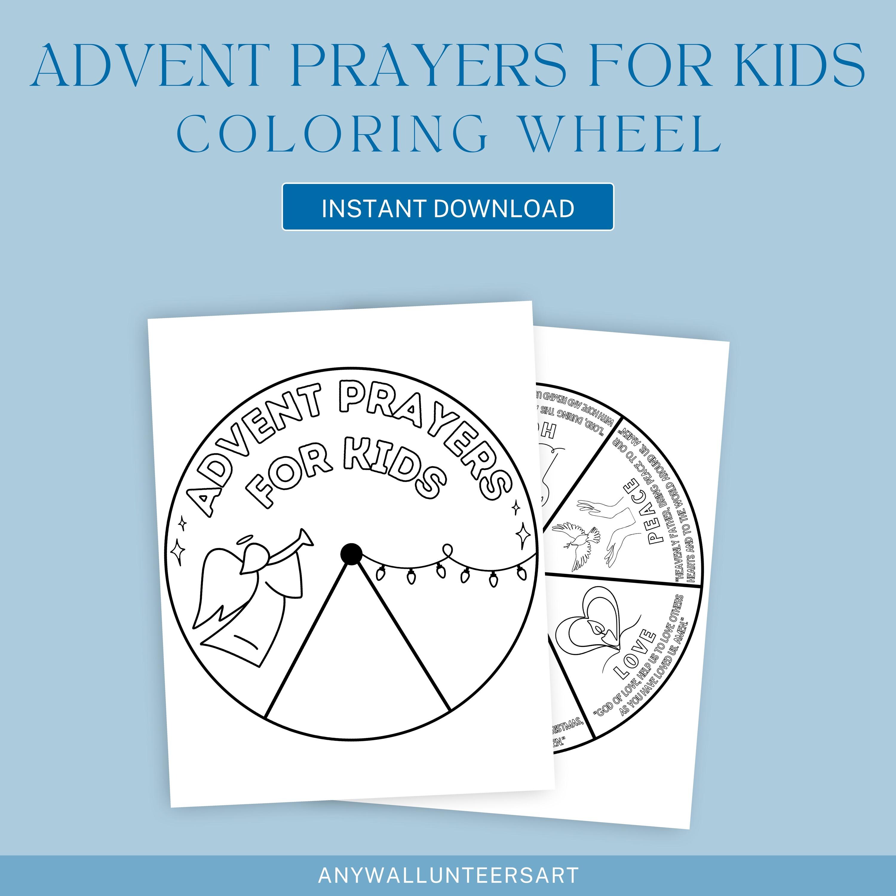 Advent Prayers for Kids Coloring Wheel,sunday School Craft, Bible ...