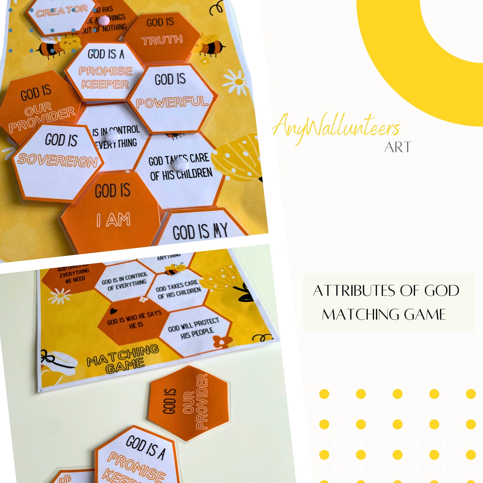 Attributes of God Printable Matching Cards, Sunday School Activity ...
