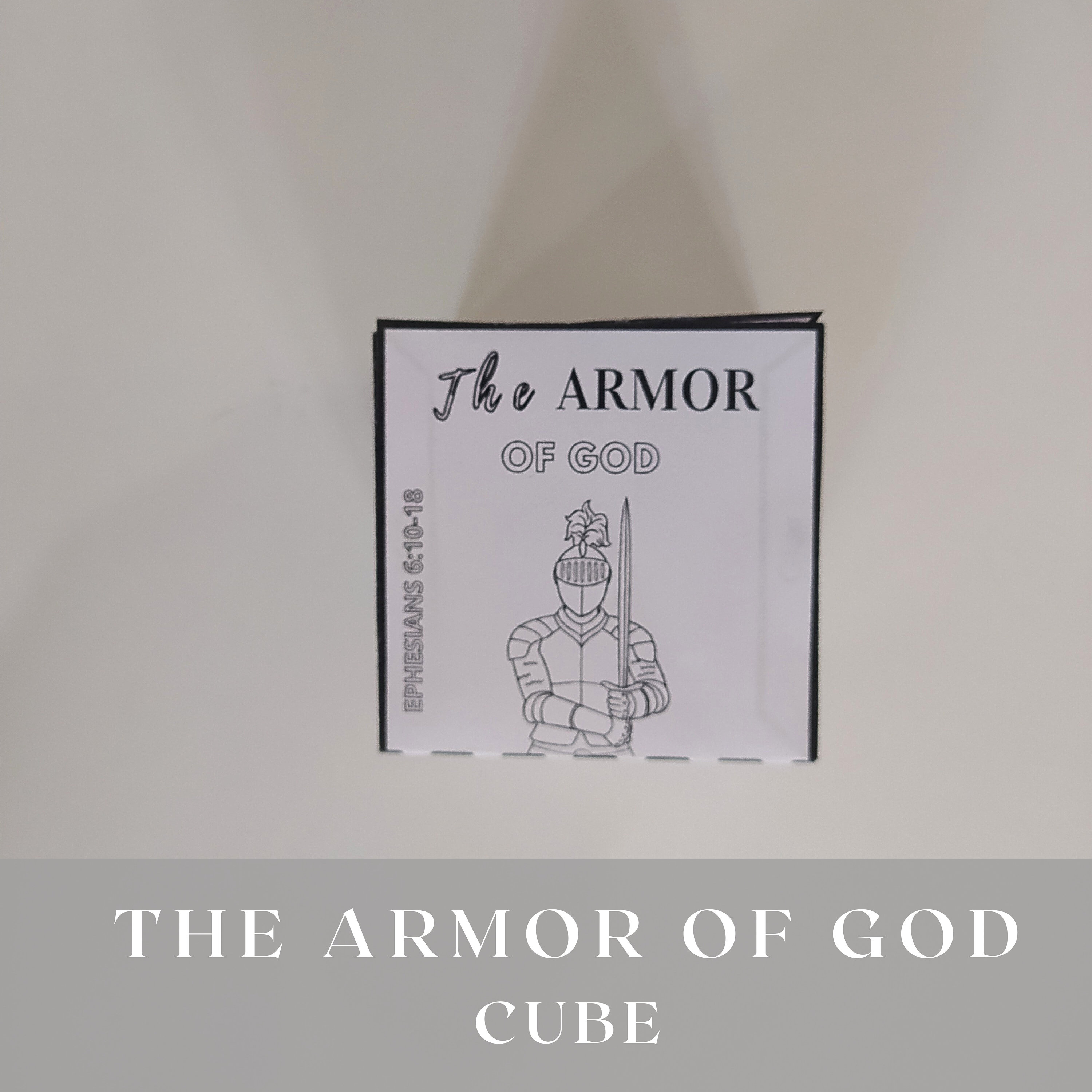 Printable Armor of God Cube for Kids, Bible Coloring Page Learning ...