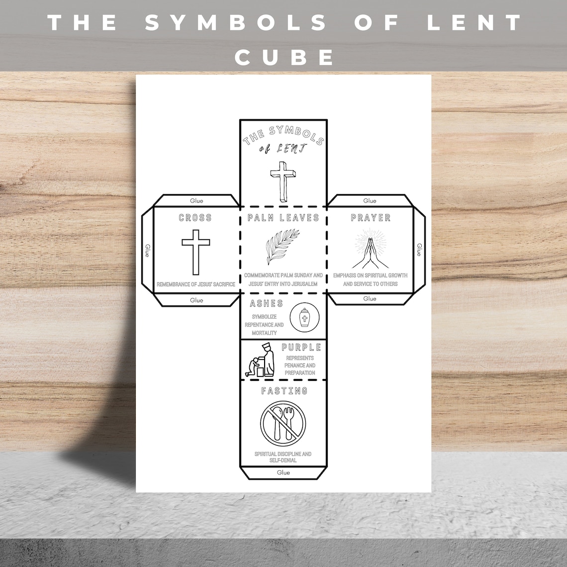 The Symbols of Lent Coloring Cube, Printable Sunday School Craft ...