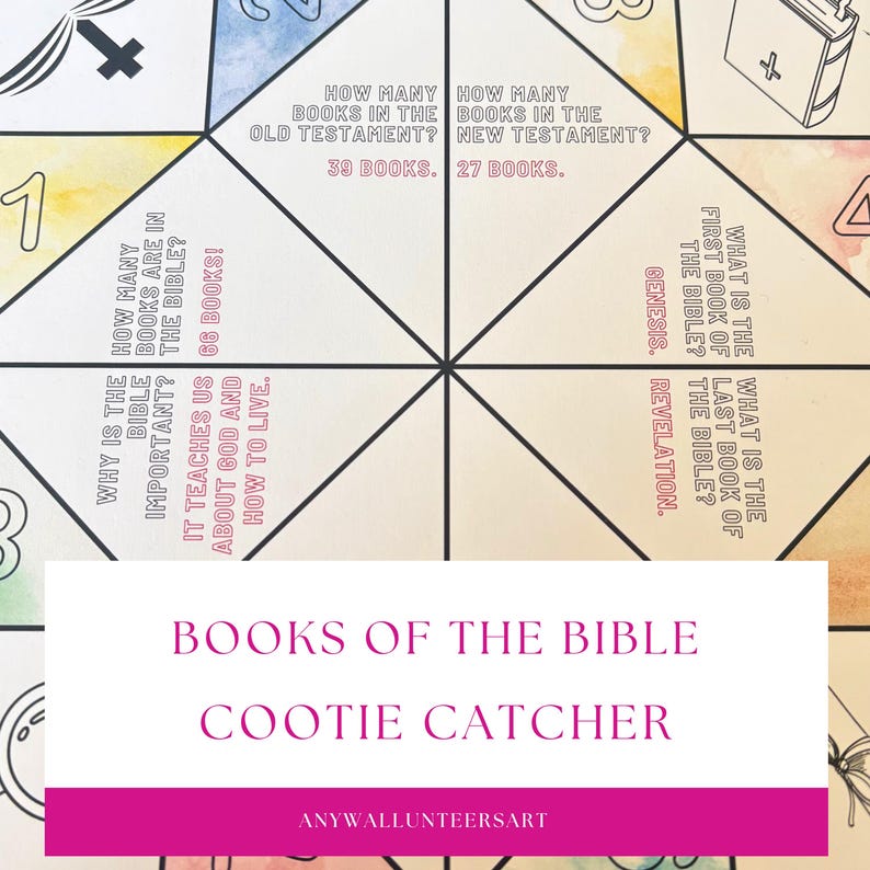 Books of the Bible Cootie Catcher | Christian Printable for Kids ...