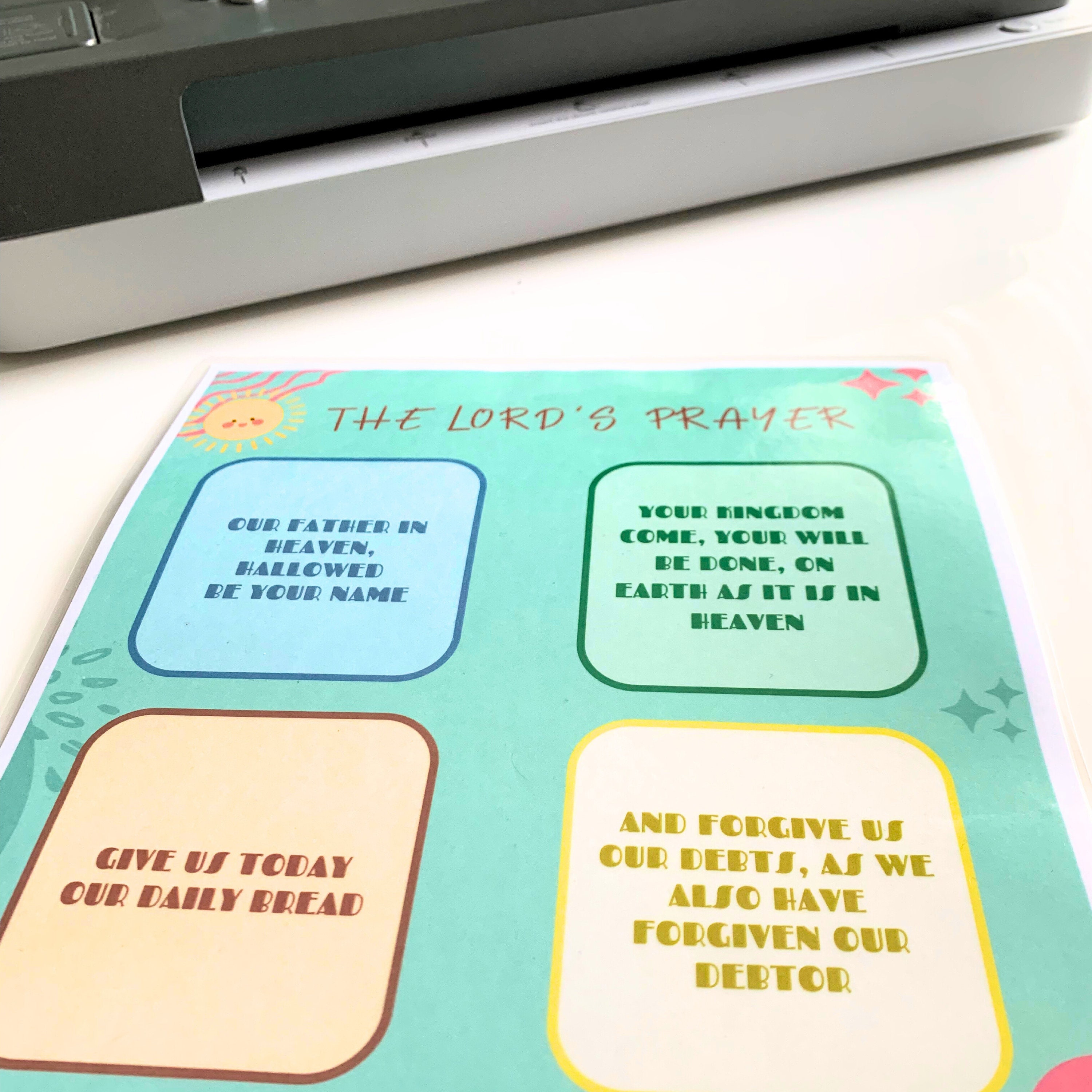 The Lord's Prayer Bible Verse Sunday School Activity, the Lord's Prayer ...