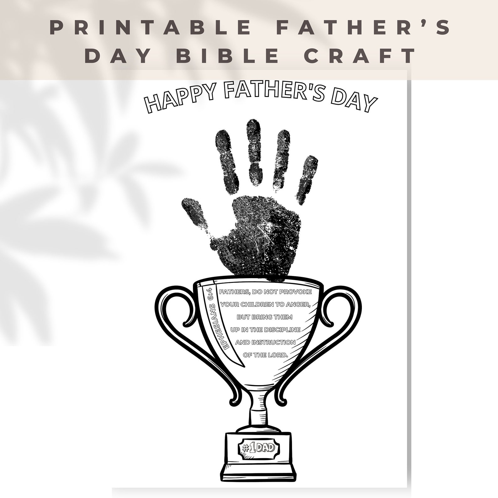 Father's Day Coloring Handprint Bible Craft, Father's Day Crafts and ...