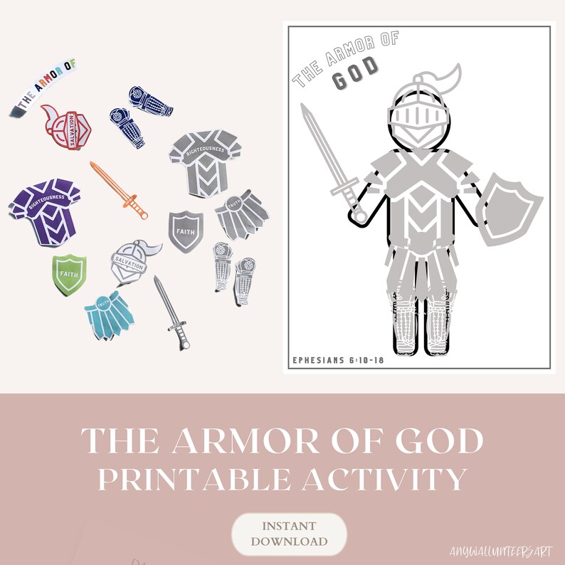 Ephesians 6:10-18 Armor of God Printable Activity, Sunday School Crafts ...