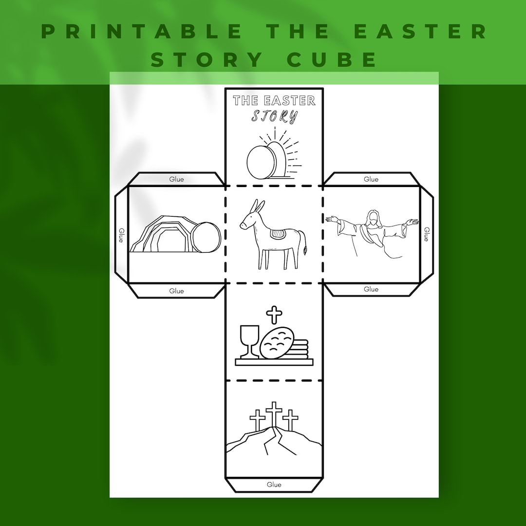 Easter Story Coloring Cube, Printable Sunday School Craft, Bible Story ...