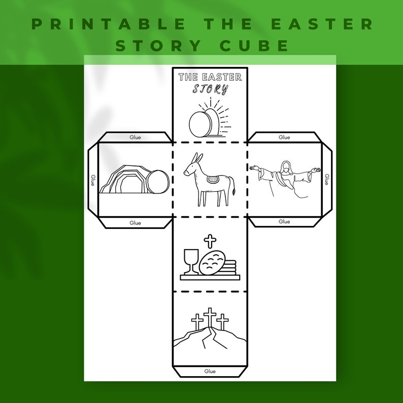 Easter Story Coloring Cube, Printable Sunday School Craft, Bible Story ...