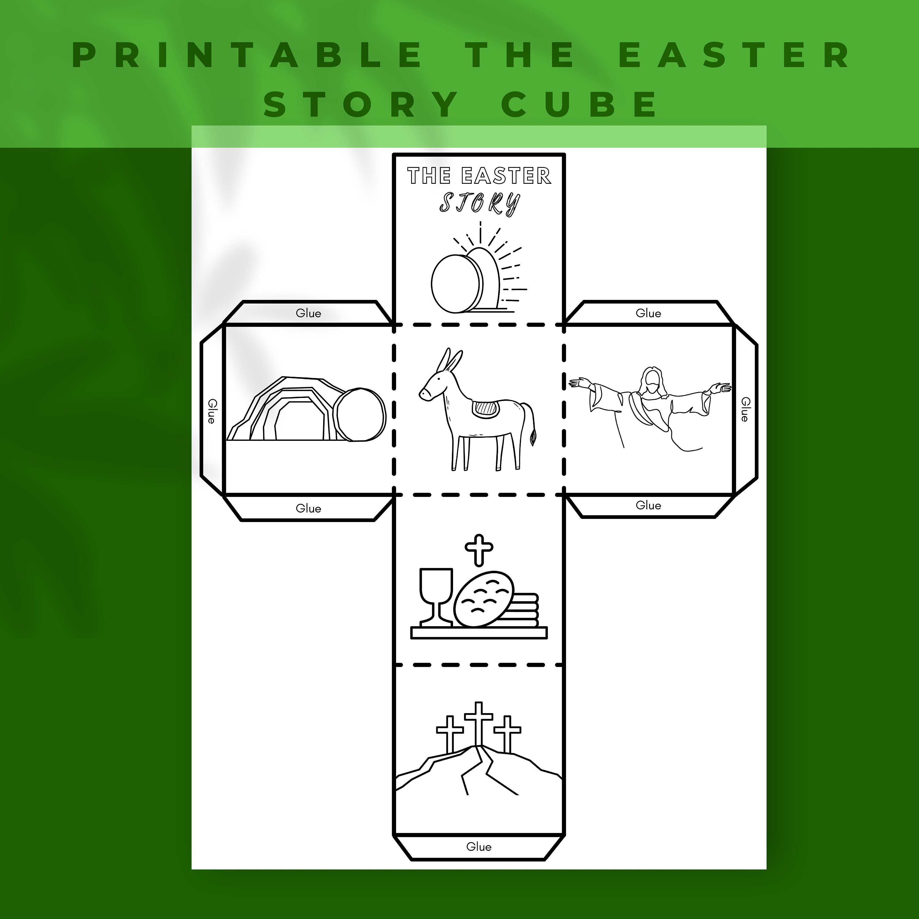 Easter Story Coloring Cube, Printable Sunday School Craft, Bible Story ...