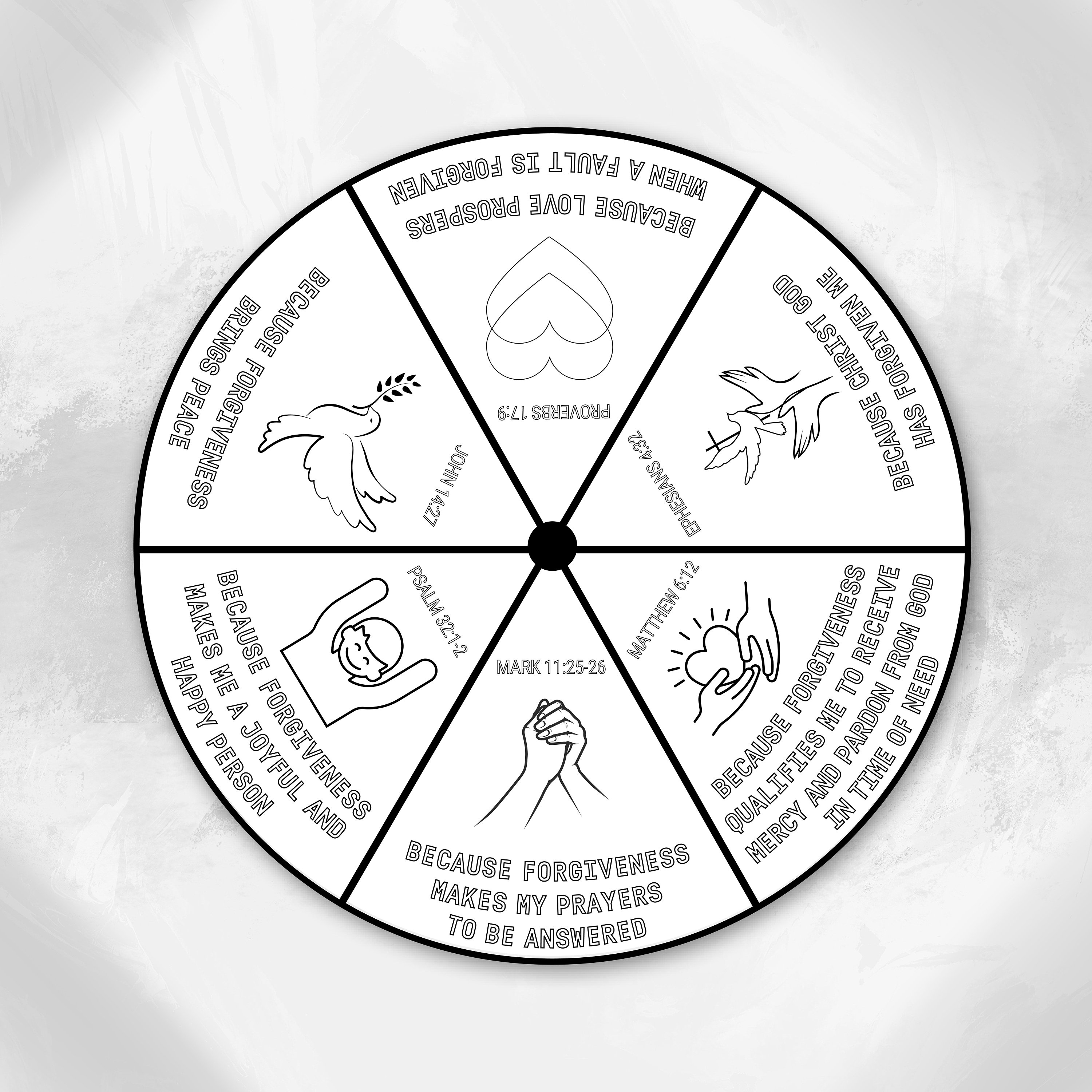 I Choose Forgiveness Coloring Wheel, Printable Sunday School Lesson ...