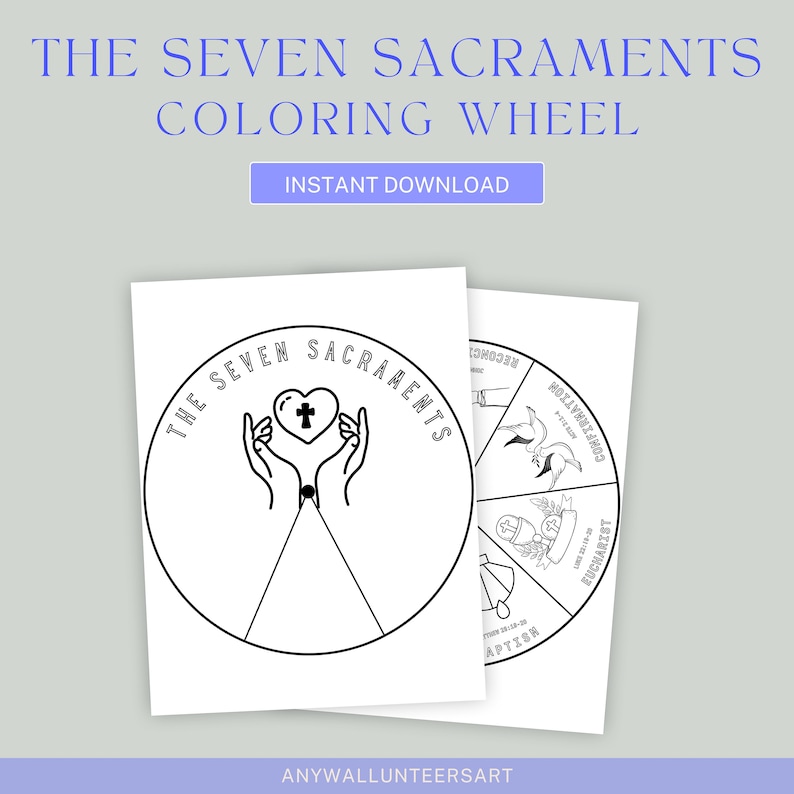 The Seven Sacraments Coloring Wheel, 7 Sacraments Coloring Page ...