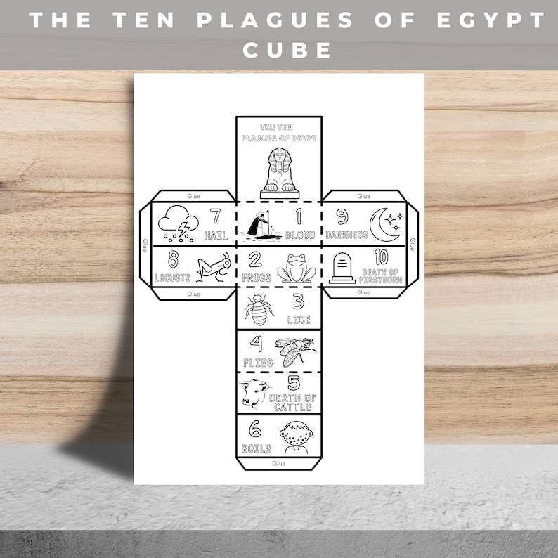 The Ten Plagues of Egypt Cube for Kids,bible Coloring Page Learning ...