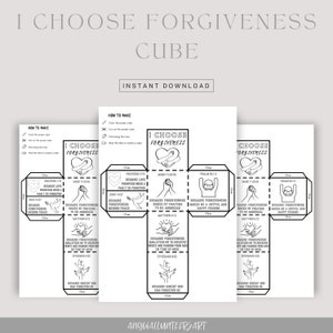 I Choose Forgiveness Coloring Cube, Bible Verse Sunday School Activity ...