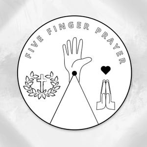 Five Finger Prayer Coloring Wheel,sunday School Craft, Bible Scripture ...
