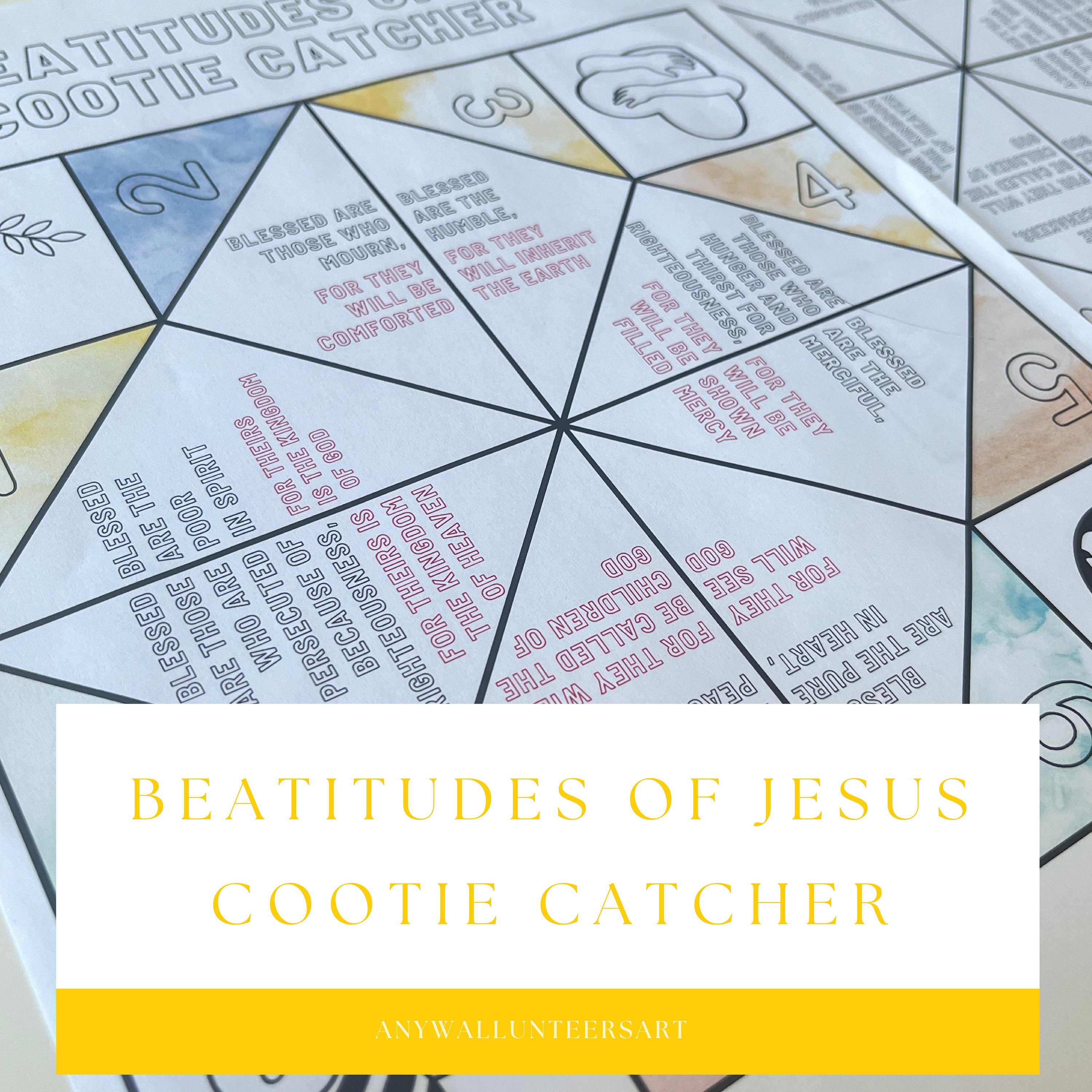Beatitudes of Jesus Cootie Catcher Sunday School Bible Activity ...