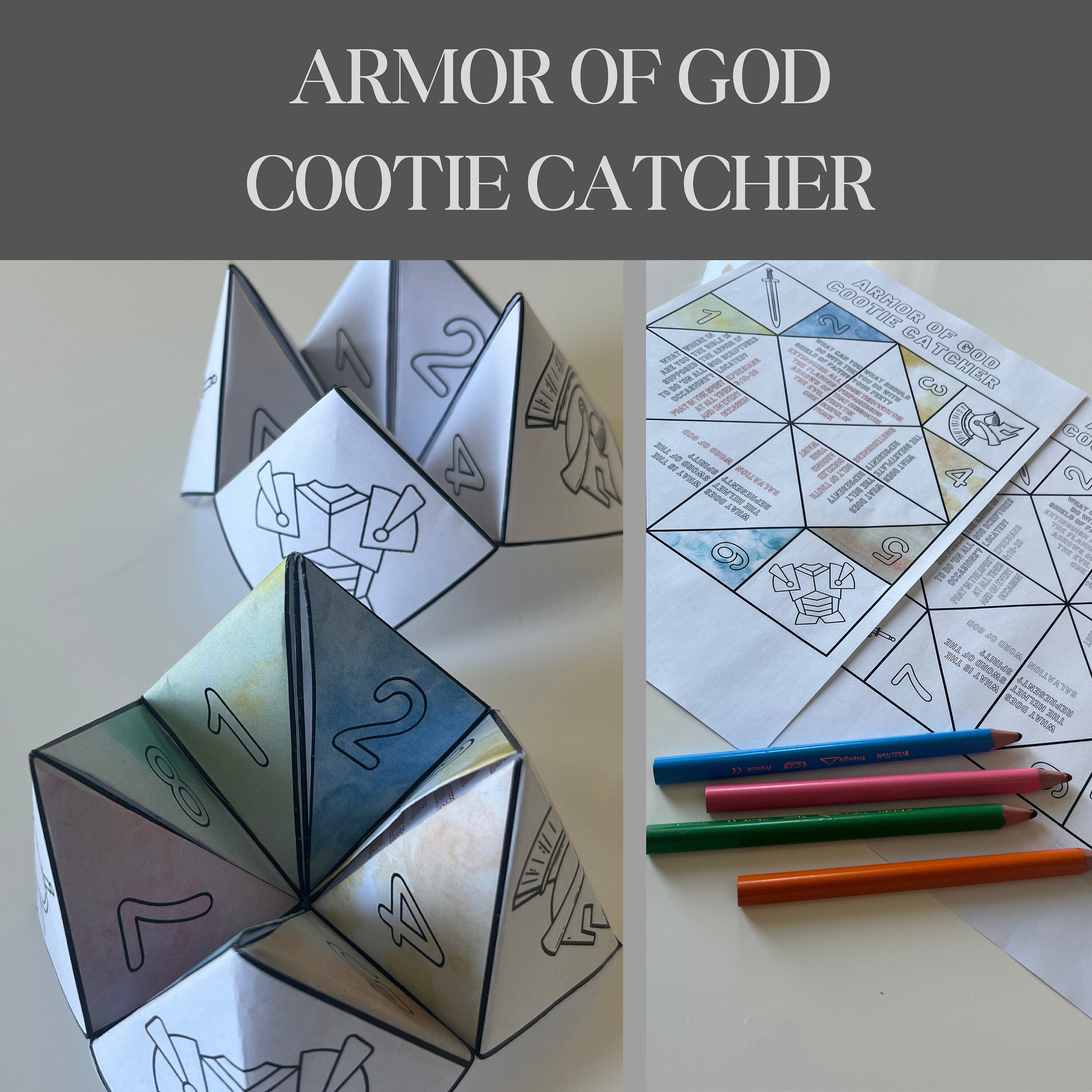 Armor of God Cootie Catcher Sunday School Bible Activity,armor of God ...
