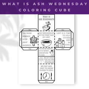 What is Ash Wednesday Coloring Cube, Christian Printable Craft for Kids ...