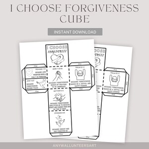 I Choose Forgiveness Coloring Cube, Bible Verse Sunday School Activity ...