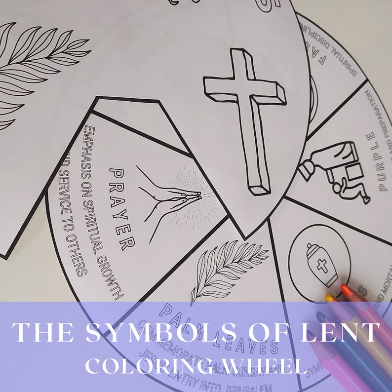 The Symbols of Lent Coloring Wheel, Printable Sunday School Lesson ...