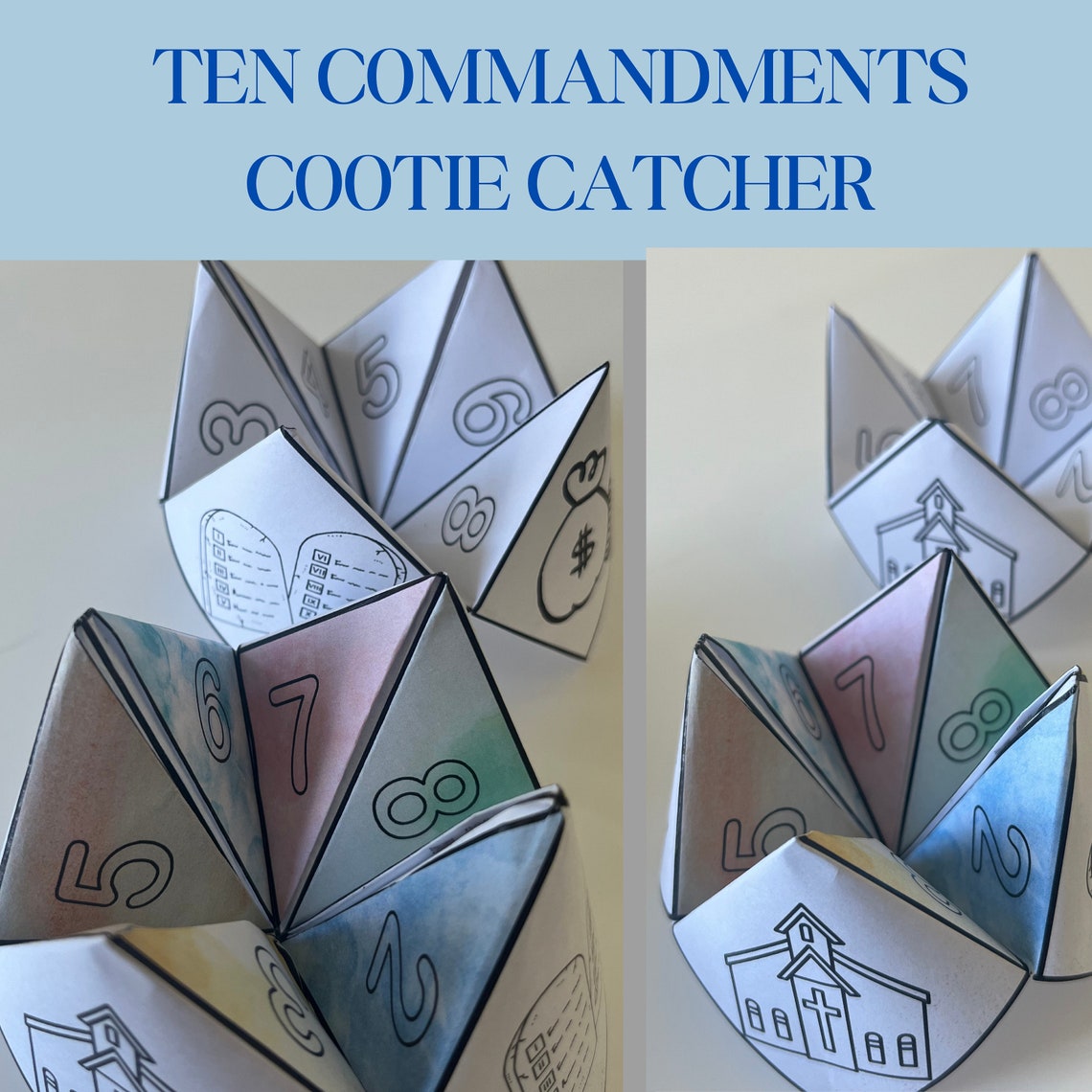 Ten Commandments Cootie Catcher Sunday School Bible Activity,ten ...