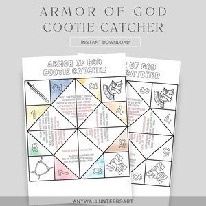 Armor of God Cootie Catcher Sunday School Bible Activity,armor of God ...