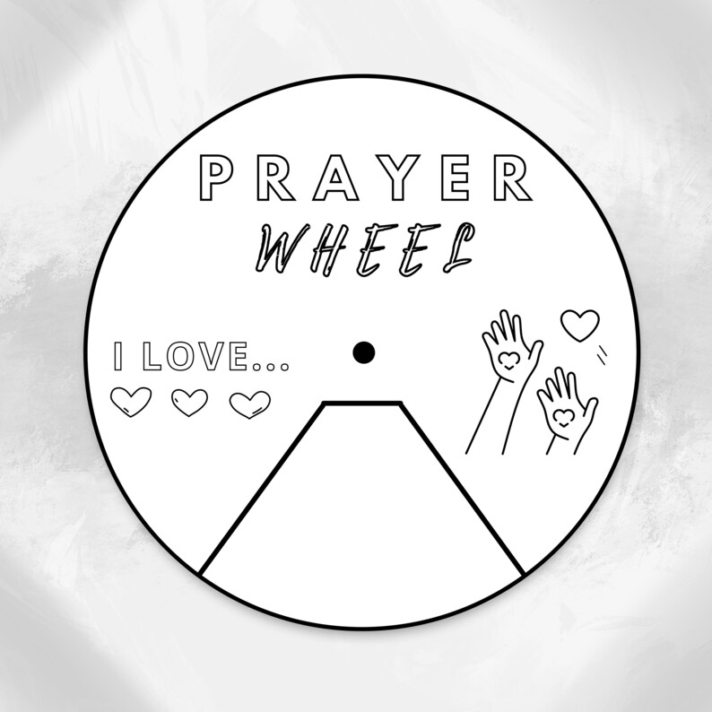 Printable Prayer Wheel for Kids, Bible Coloring Page Learning Sheet ...
