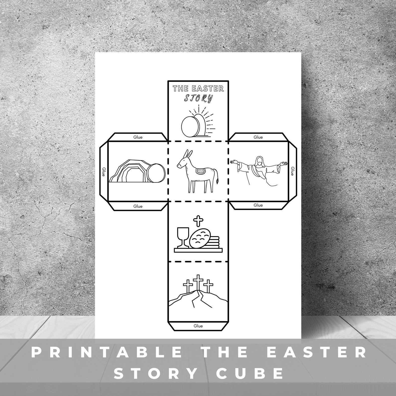 Easter Story Coloring Cube, Printable Sunday School Craft, Bible Story ...