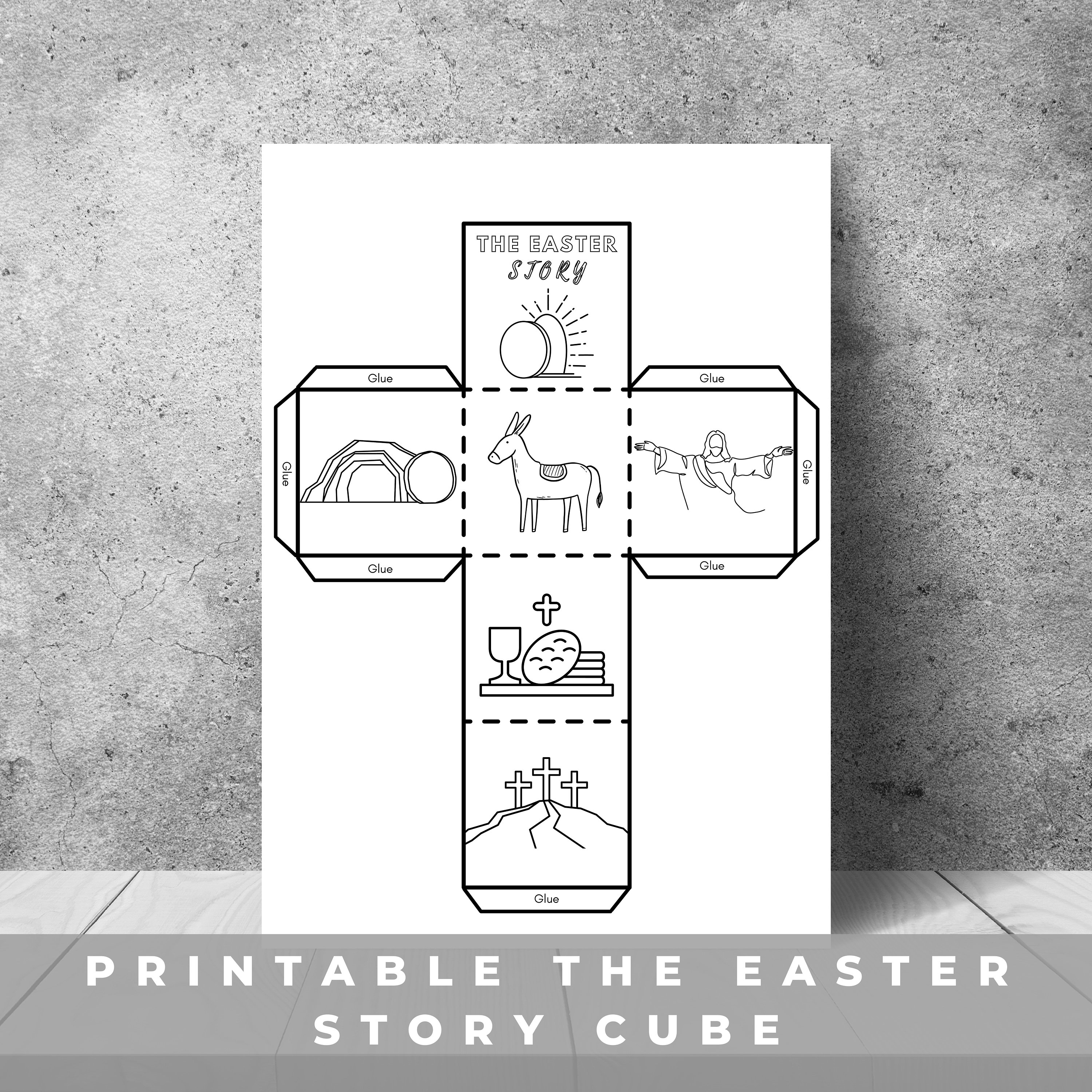Easter Story Coloring Cube, Printable Sunday School Craft, Bible Story ...