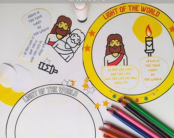 Light of the World Craft, Sunday School Printable, Christian Kids ...