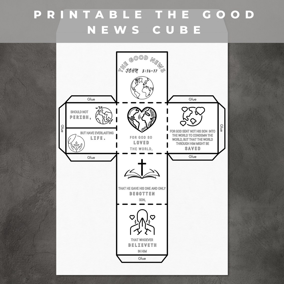The Good News Coloring Cube, Printable Sunday School Craft, Bible ...