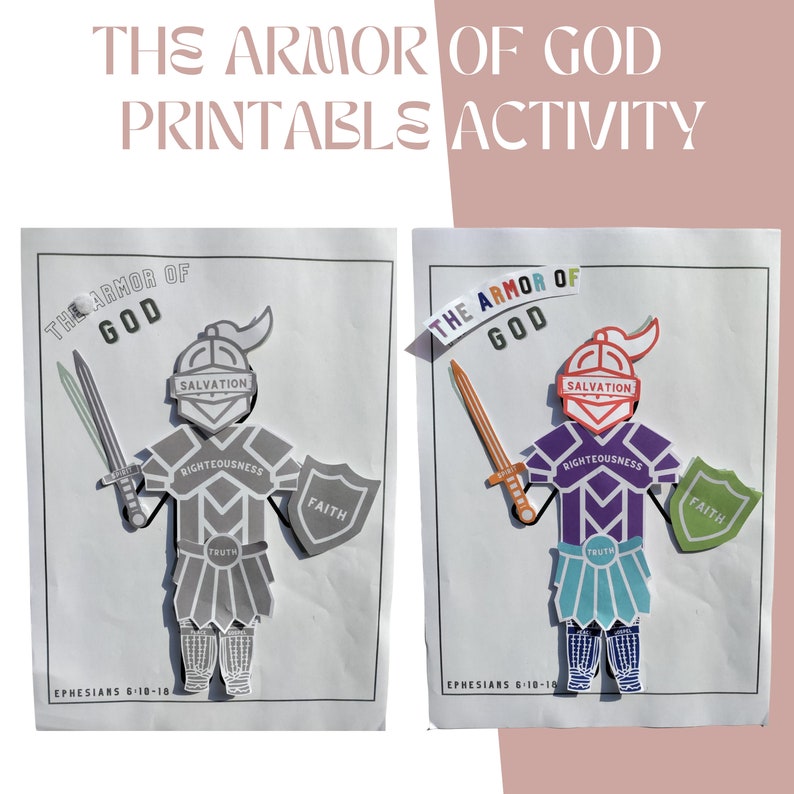 Ephesians 6:10-18 Armor of God Printable Activity, Sunday School Crafts ...